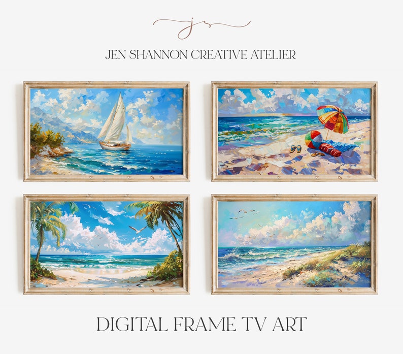 Digital Frame Beach Art for the Frame TV by Samsung Beach Day Art ...