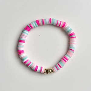 Pink Paradise Clay Bead Bracelet - Etsy