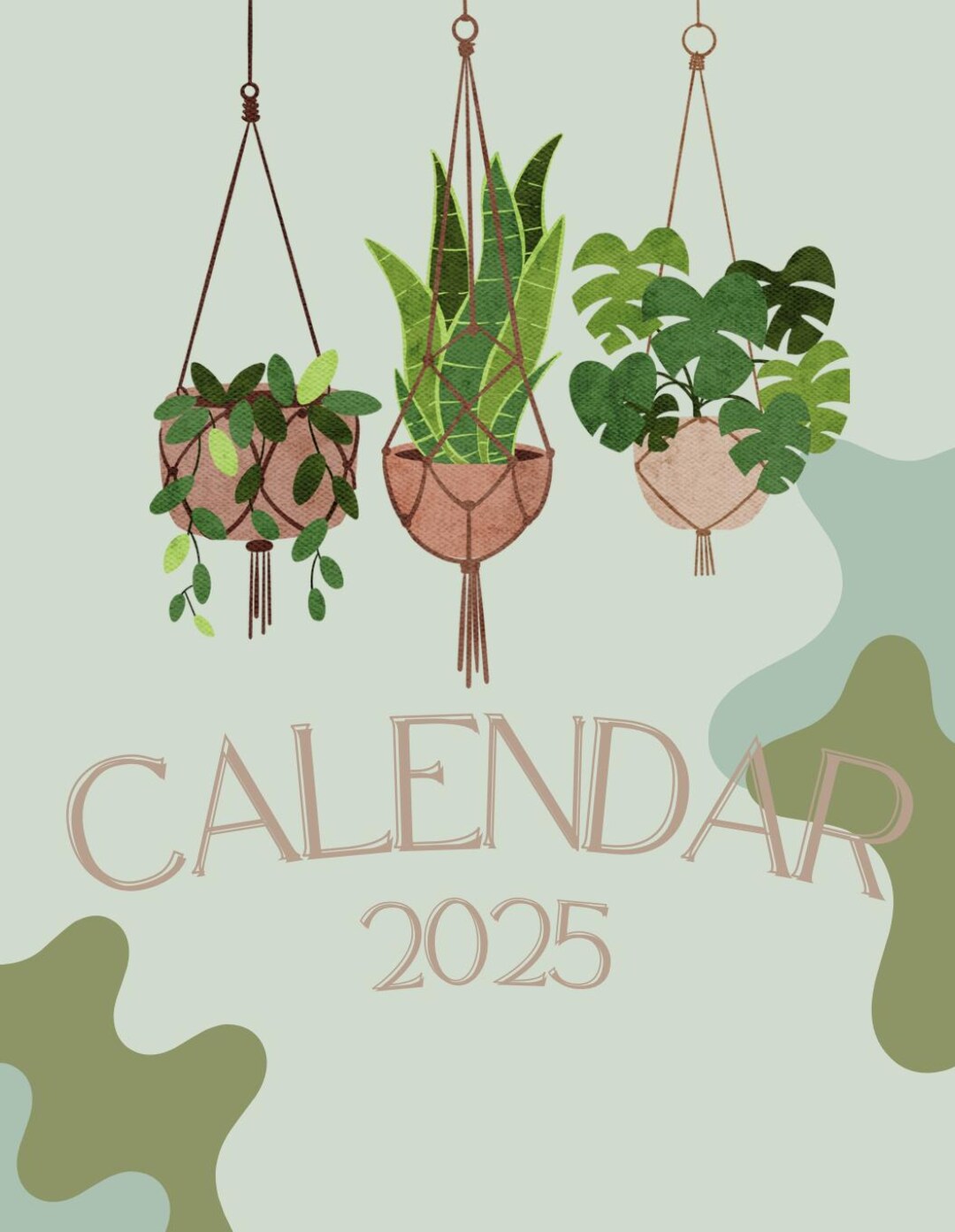 2025 Digital Calendar | Printable Plant Calendar | Simplistic Plant ...