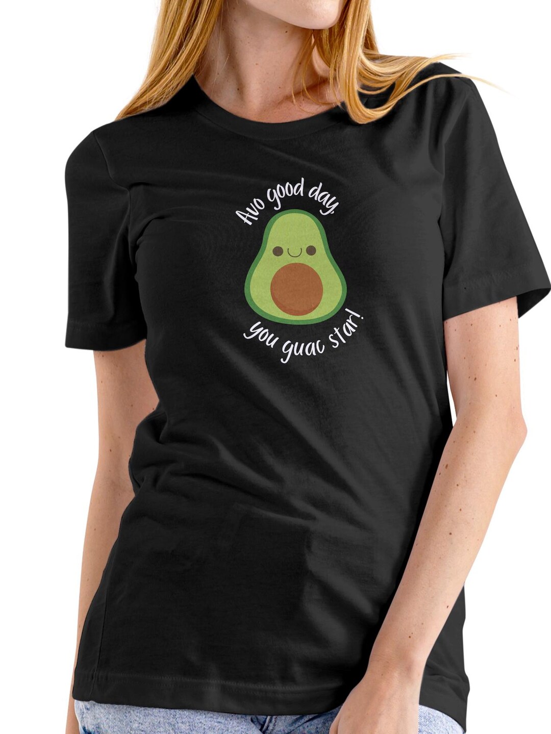 Avo Nice Day You Guac Star T-shirt | Cute Smiling Avocado Pun - Etsy