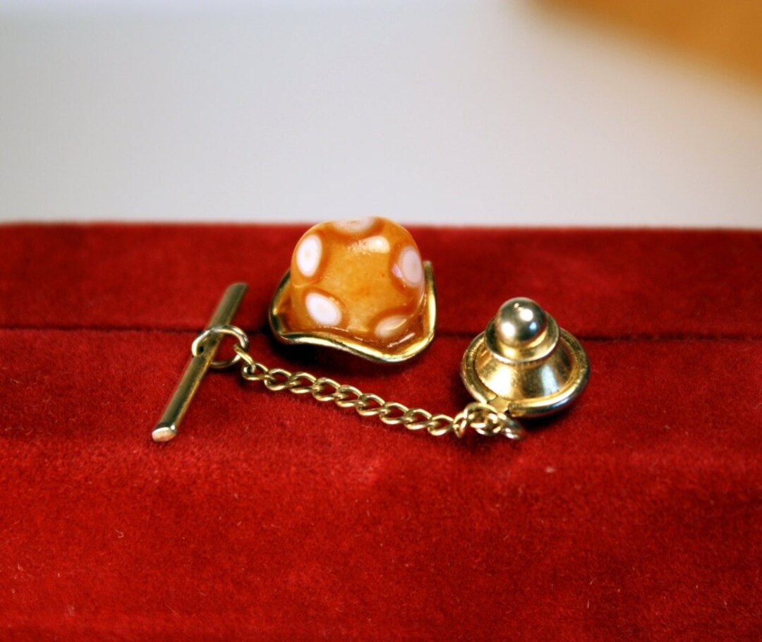 Agate Tie Tack, Men, Eye Agate Tie Tack,tie Pin,retro,vintage,amber ...