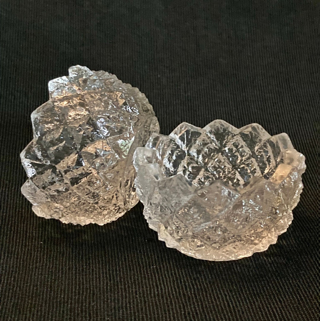 Pair of Pressed Glass Salt Cellars - Etsy