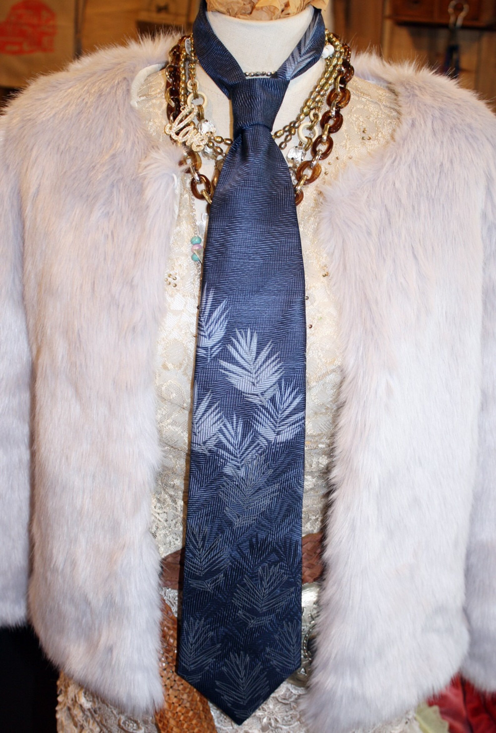 Blue Silk Necktie Tropicals by Tango Fronds Leaves Palms - Etsy