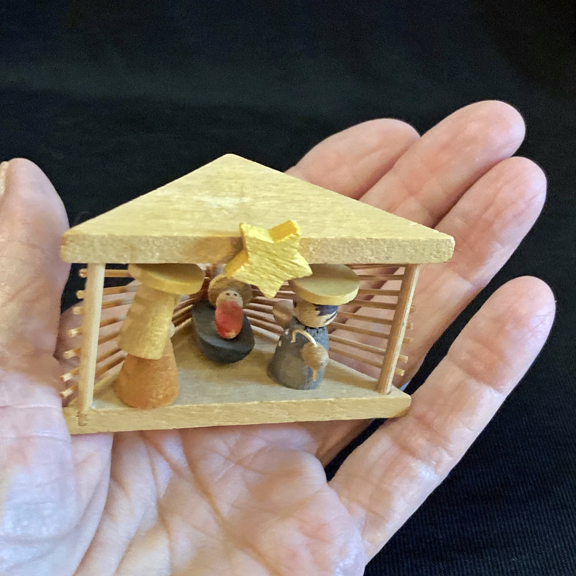 Vintage Wooden Mini Creche Folk Art Primitive Hand Carved - Etsy