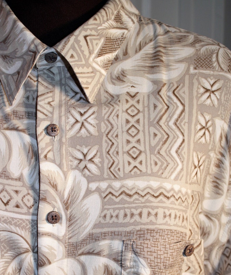 Hawaiian Shirt,men's, Batik Bay, Beige,brown, Rayon, Size 2XB, Casual ...