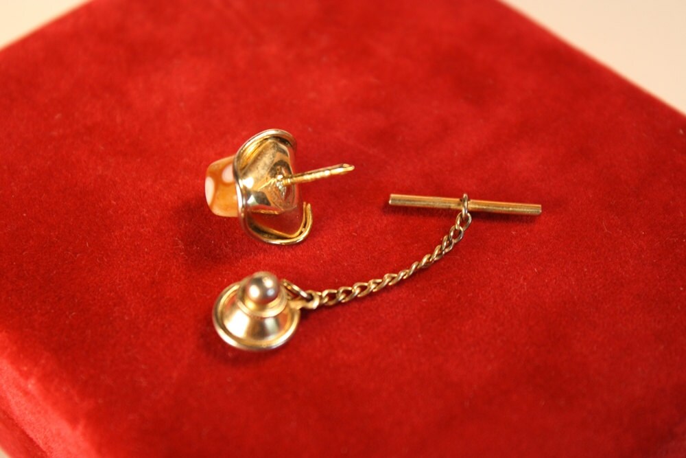 Agate Tie Tack, Men, Eye Agate Tie Tack,tie Pin,retro,vintage,amber ...