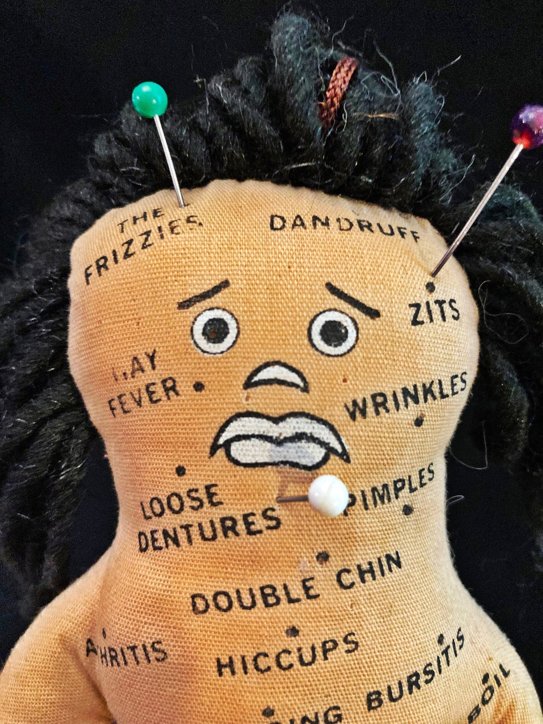 Voodoo Doll, Ailments Printed on Doll, Pins Included, New Orleans ...
