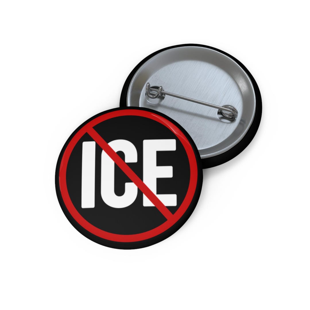 No ICE Pin Button | Anti-ice Political Protest Button - Etsy