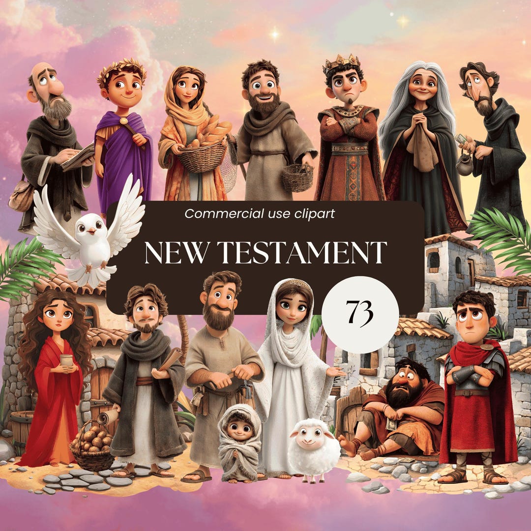 New Testament Bible Characters Clipart Set: Watercolor Illustrations of ...