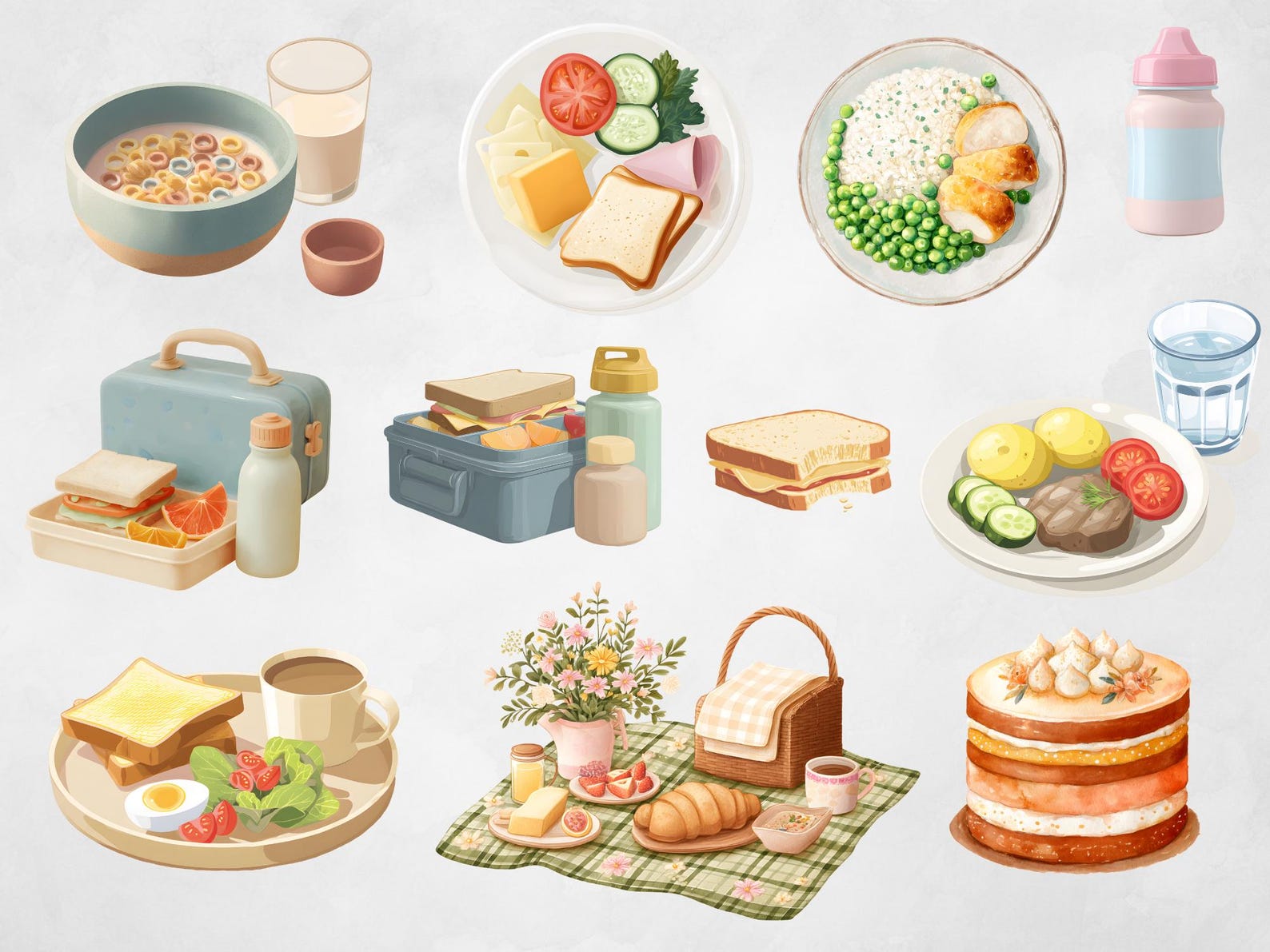 Clipart de rutina diaria de una niña pastel: Gráficos de horarios ...