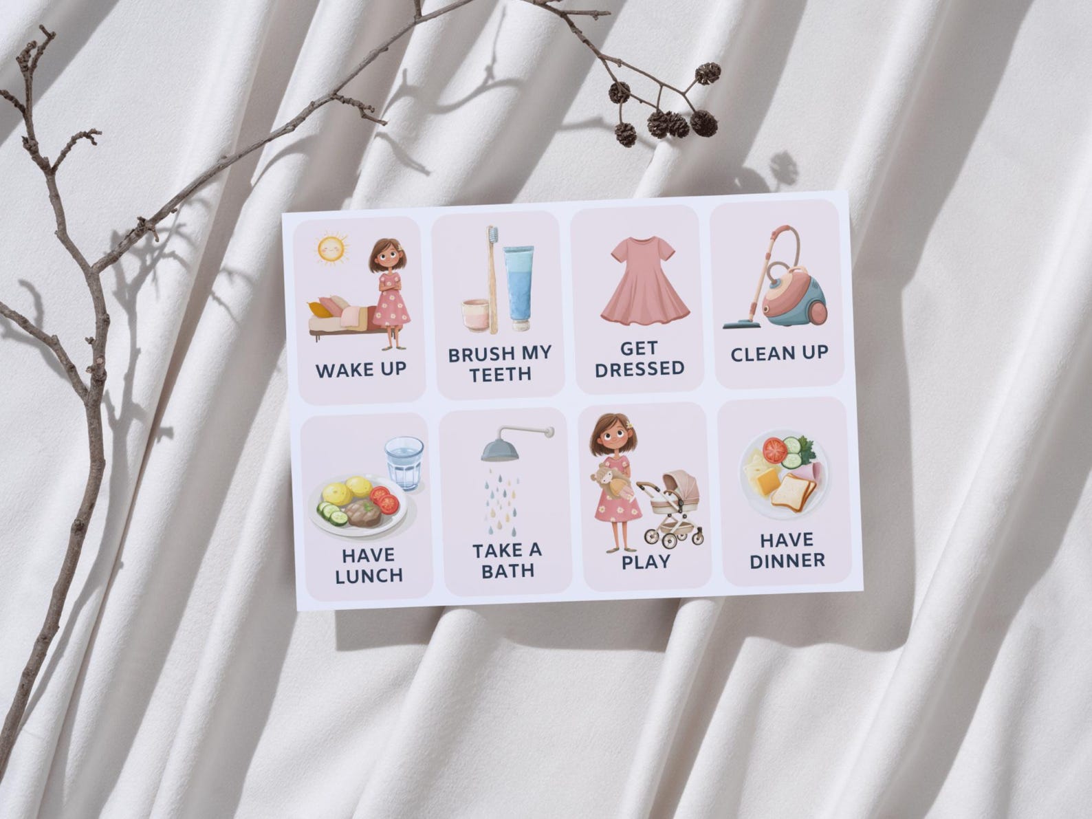 Clipart de rutina diaria de una niña pastel: Gráficos de horarios ...