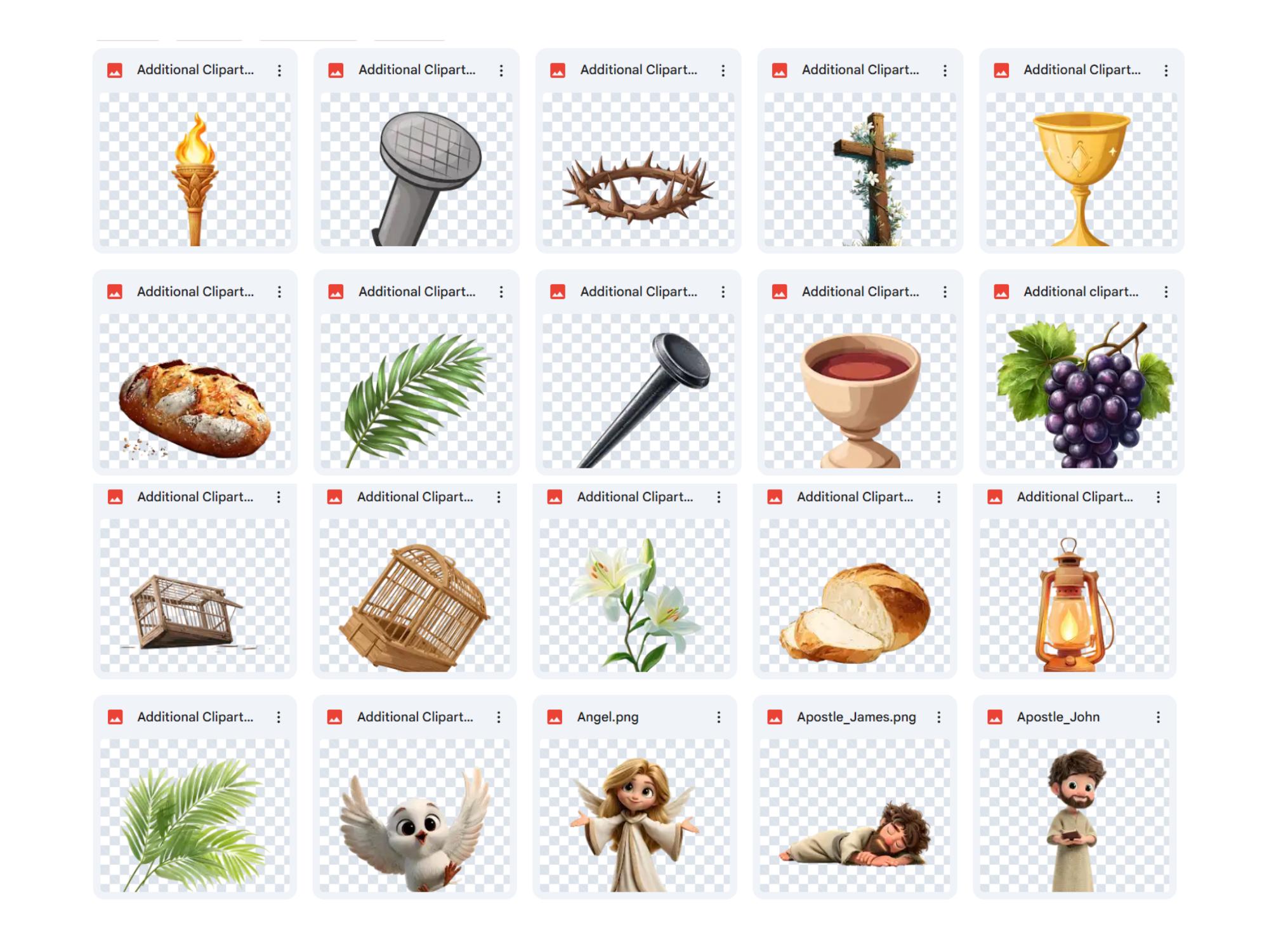 Christian Easter Clipart Set, Jesus Resurrection Scenes, Bible Story ...