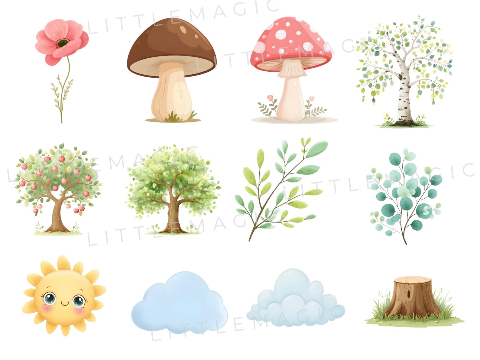Cute Insects Clipart Set – Adorable Bug Illustrations, Kids Nursery ...