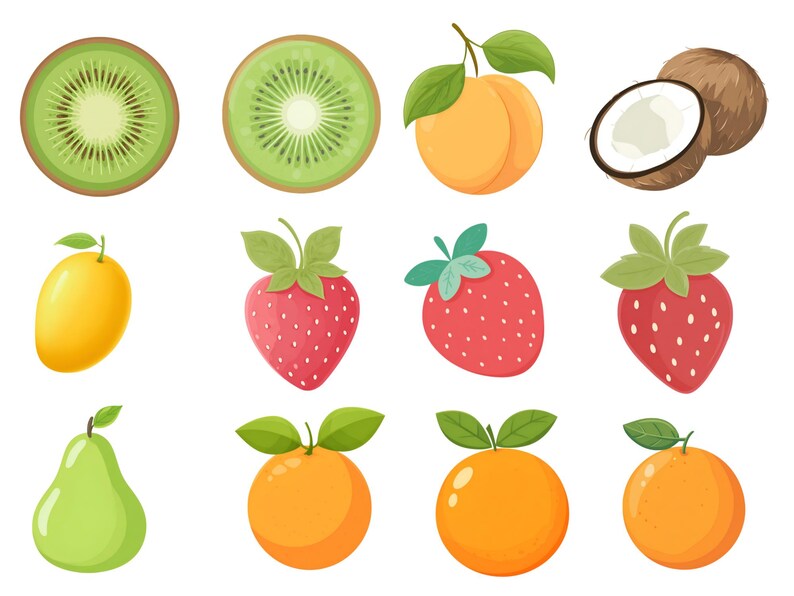 Farmers Market Clipart Set – Cute Food Clipart, Fruit and Vegetable PNG ...