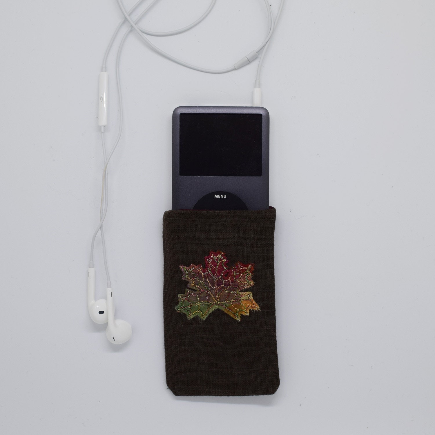Autumn Leaf Phone Sock, Fall Leaves, Ipod Sock, Phone Pouch, Ipod Purse ...
