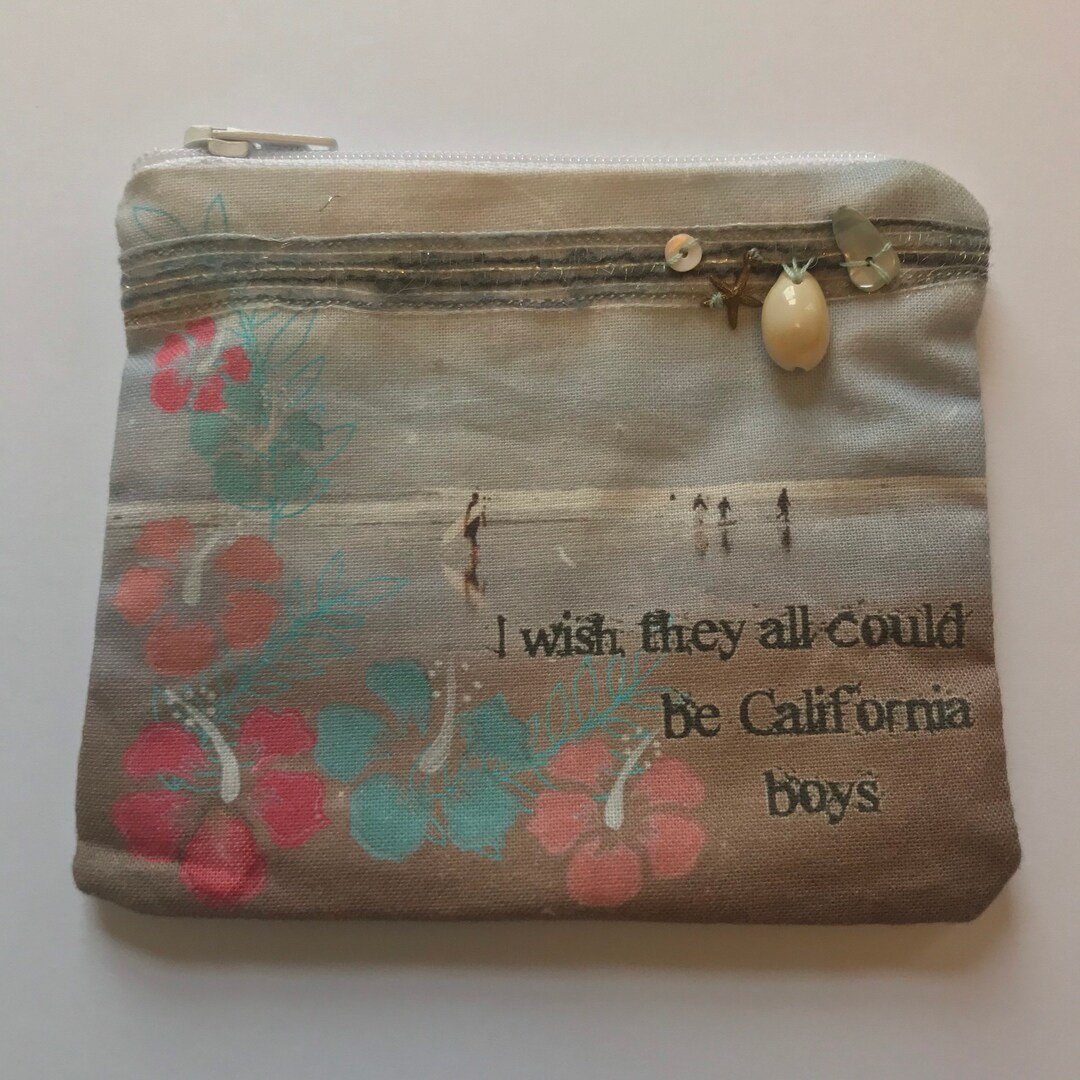 Surfer Beach Scene Coin Purse: Ribbon & Shell Detail - Etsy