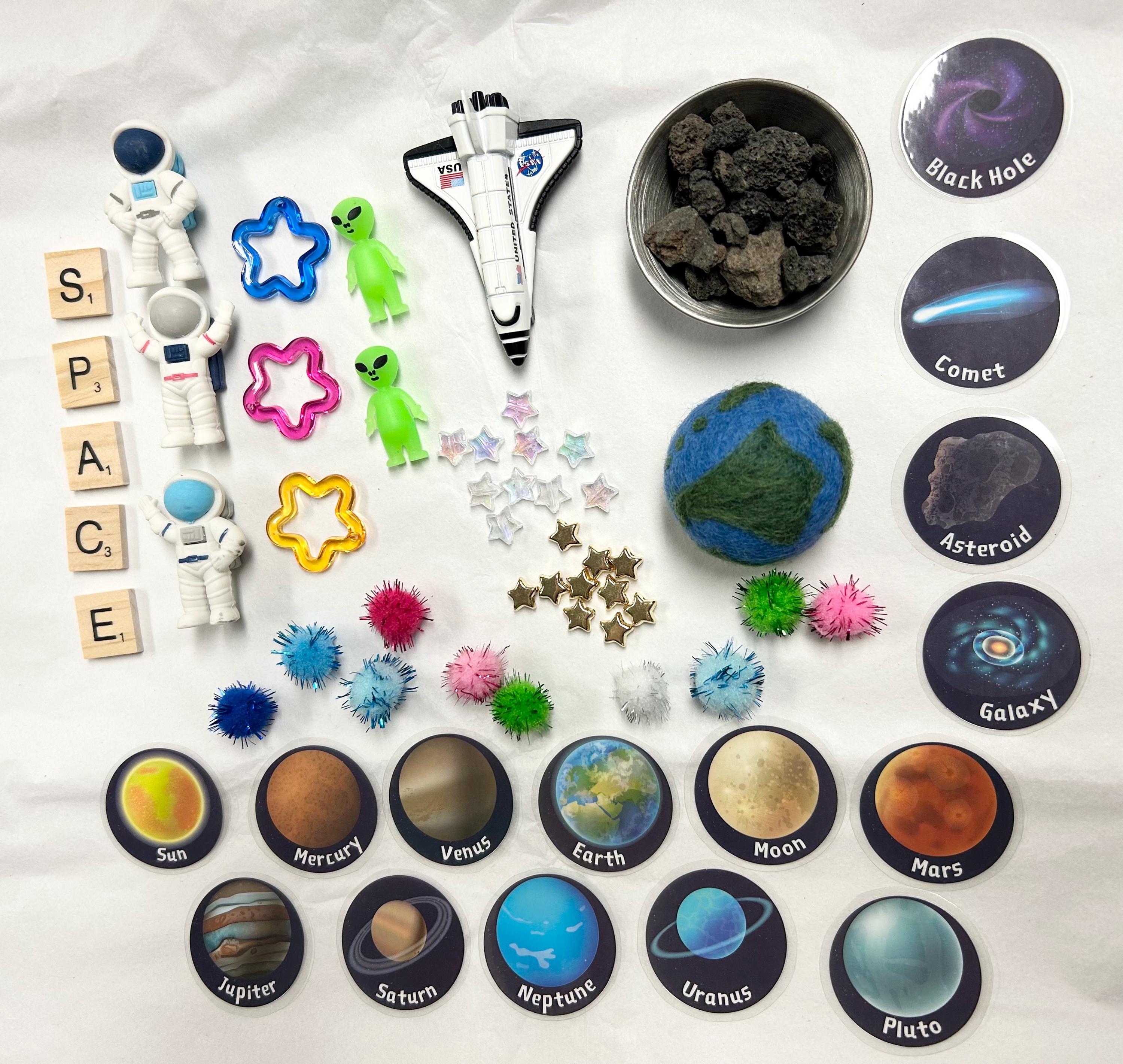 Space Sensory Bin Filler Kit, Solar System Personalized Kids Acitivity ...