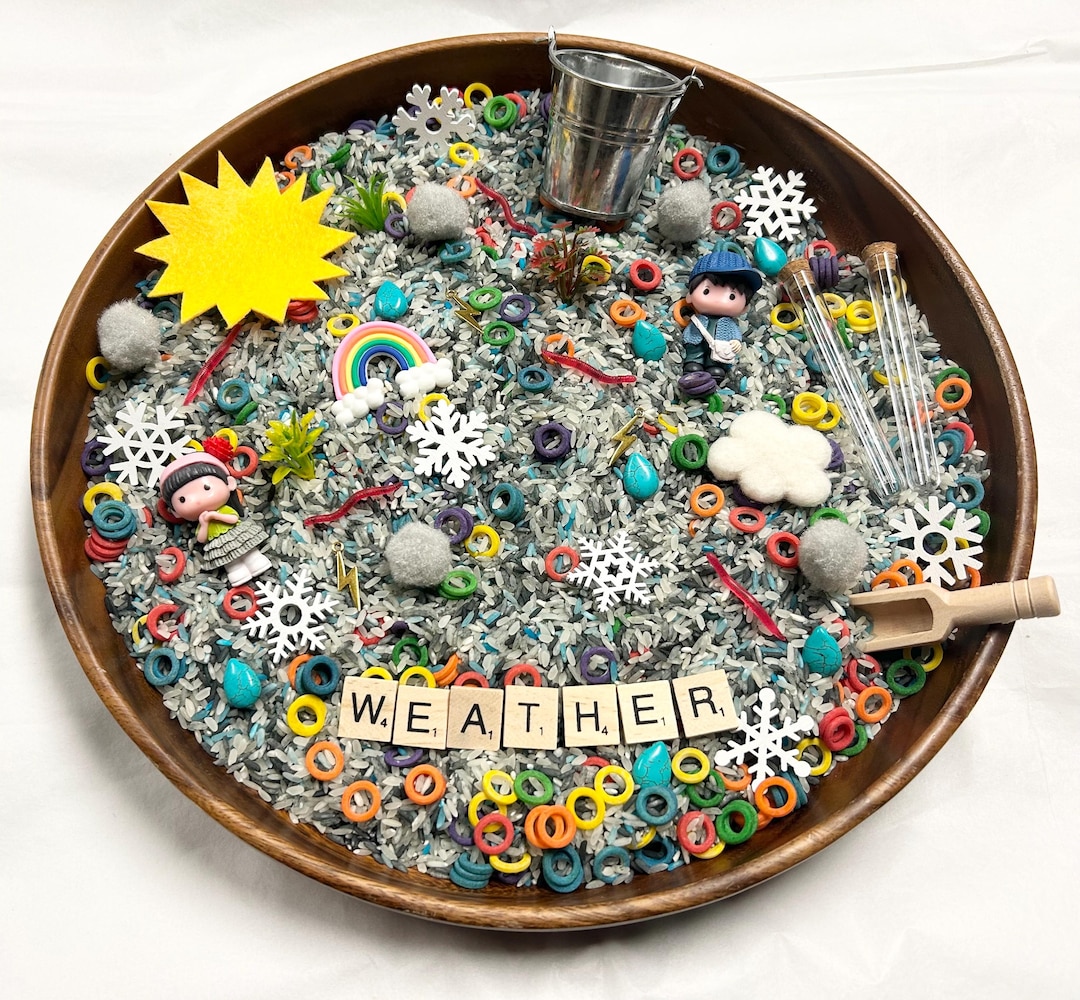 Weather Themed Sensory Bin Filler Kit, Rain Personalized Kids Acitivity ...