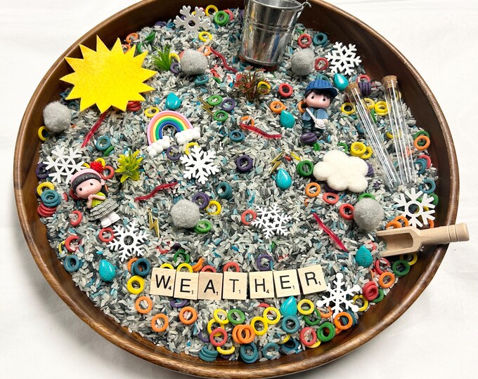 Weather Themed Sensory Bin Filler Kit, Rain Personalized Kids Acitivity ...