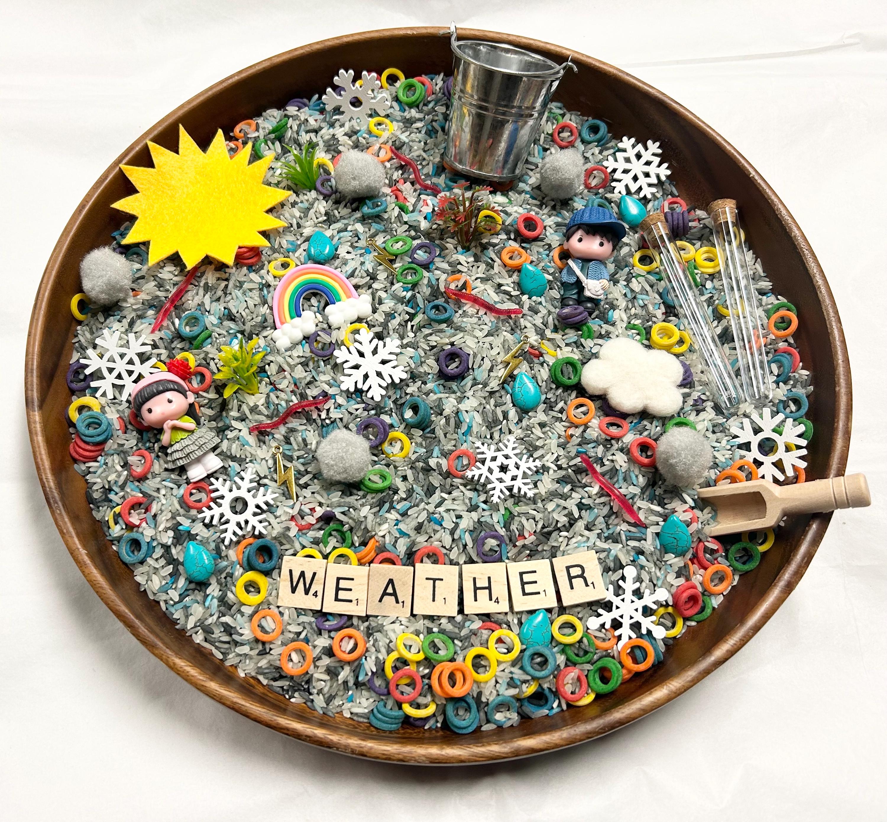Weather Themed Sensory Bin Filler Kit, Rain Personalized Kids Acitivity ...