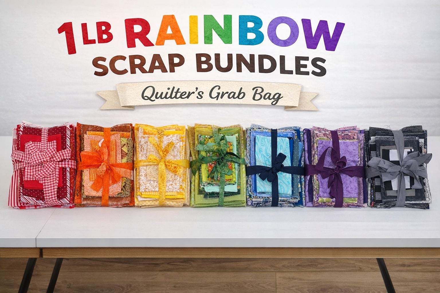 1 Lb Rainbow Scrap Fabric Bundles – Assorted Cotton Quilting Pieces ...
