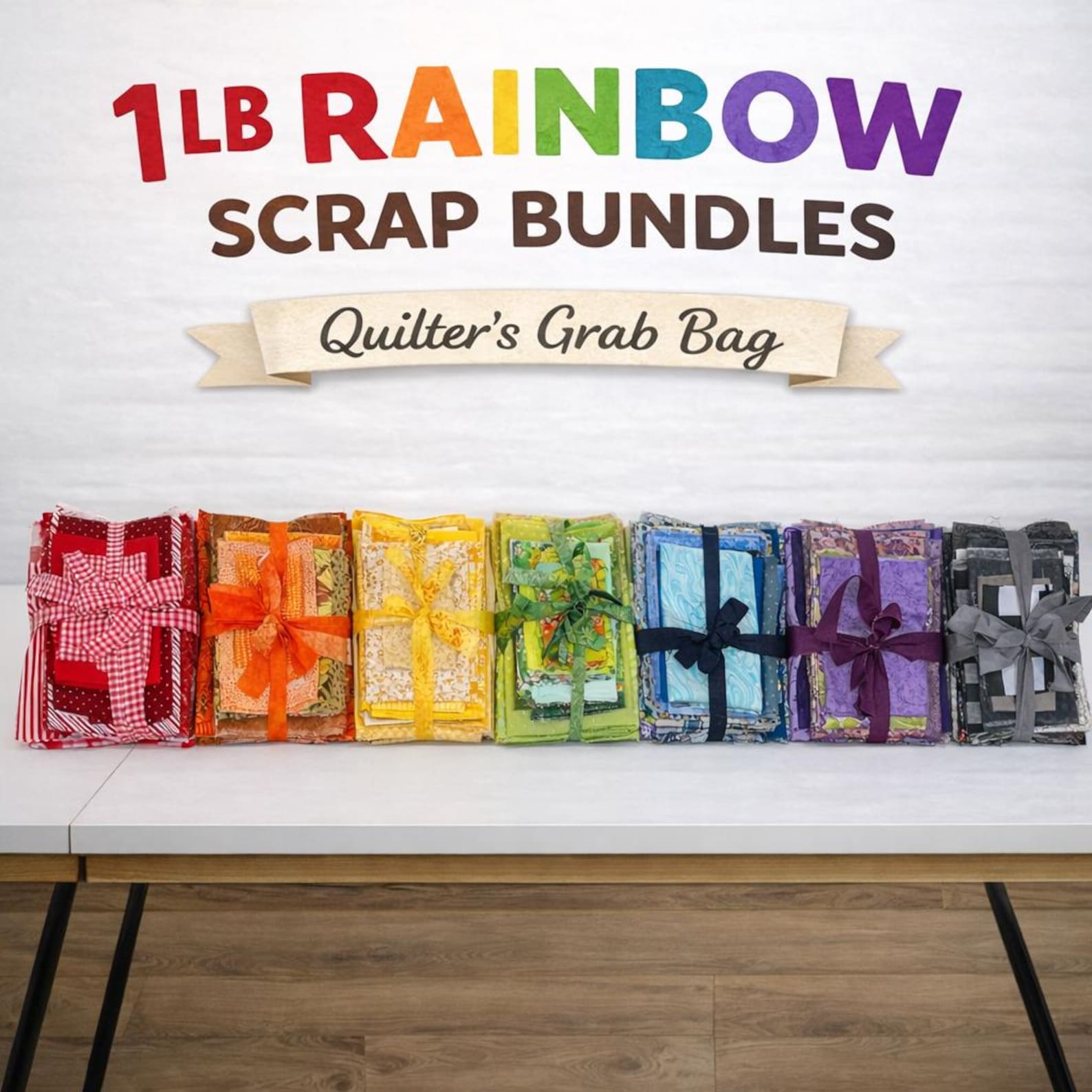 1 Lb Rainbow Scrap Fabric Bundles – Assorted Cotton Quilting Pieces ...