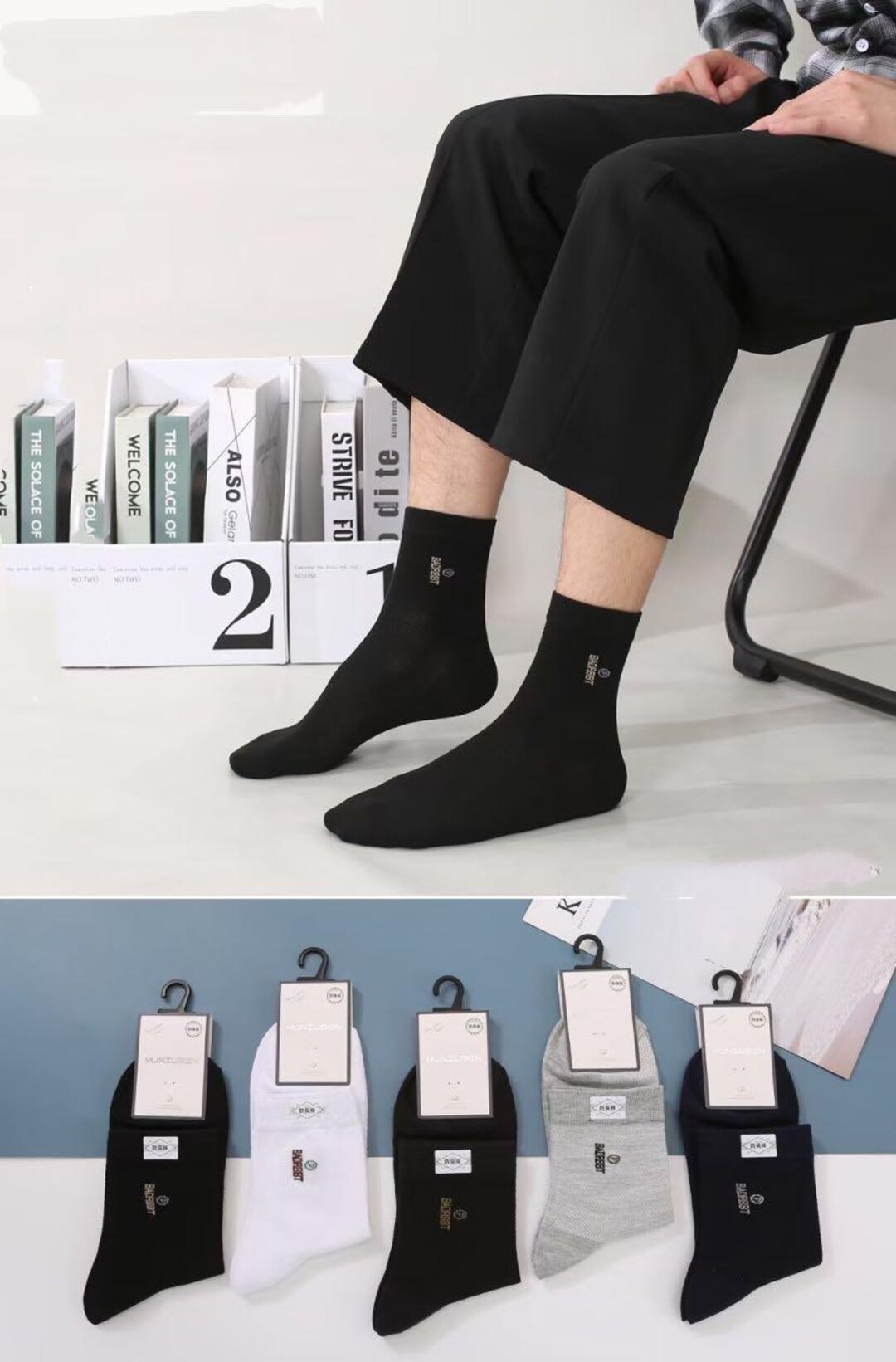 10 Pairs Cotton Socks Men's Mid-rise Socks - Etsy