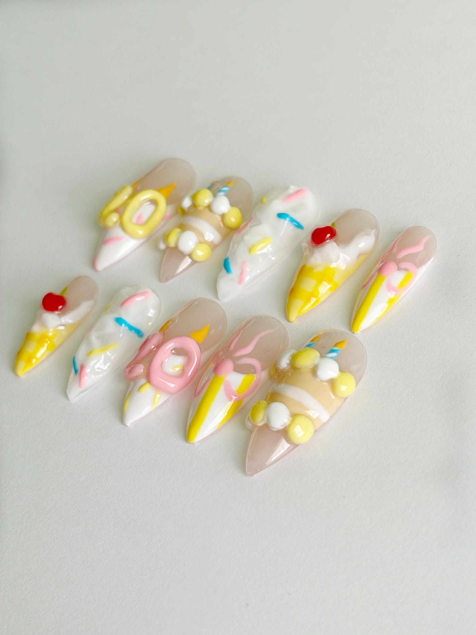 Custom Birthday Nails - Press on Nails/3d Nails/icing Nails/cake Nails ...
