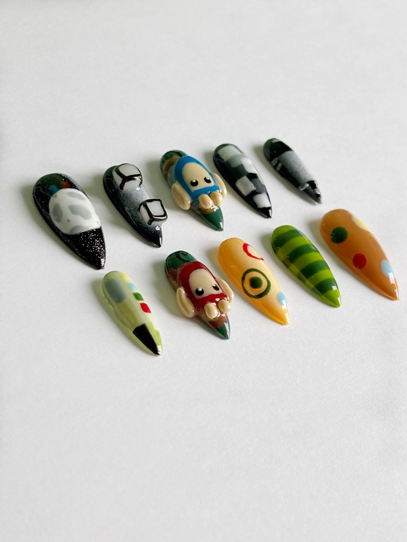 Ilomilo- Press on Nails/3d Nails/billie Eilish Nails/ilomilo Nails ...