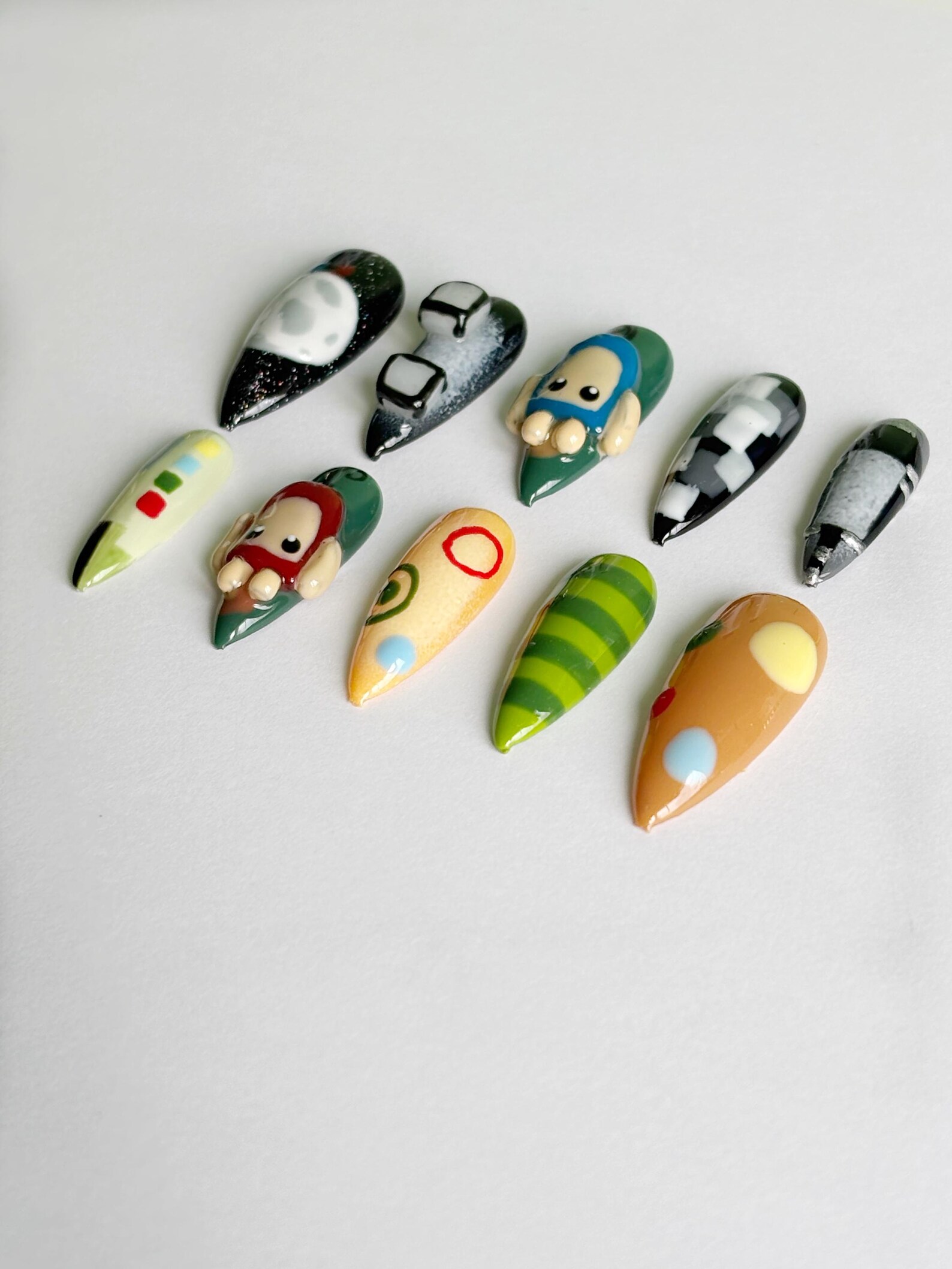 Ilomilo- Press on Nails/3d Nails/billie Eilish Nails/ilomilo Nails ...