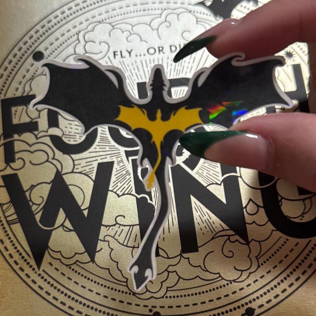 Fourth Wing Dragon Sticker | Tarin & Andarna Holographic Silhouette ...