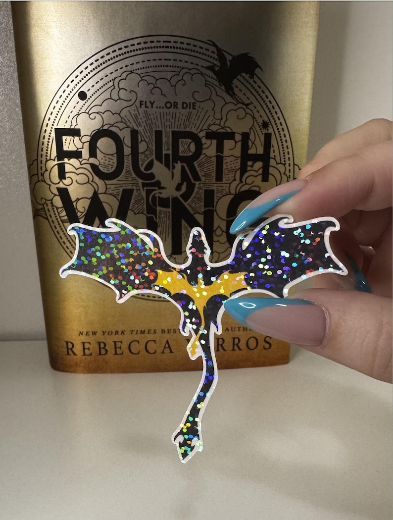 Fourth Wing Dragon Sticker | Tarin & Andarna Holographic Silhouette ...