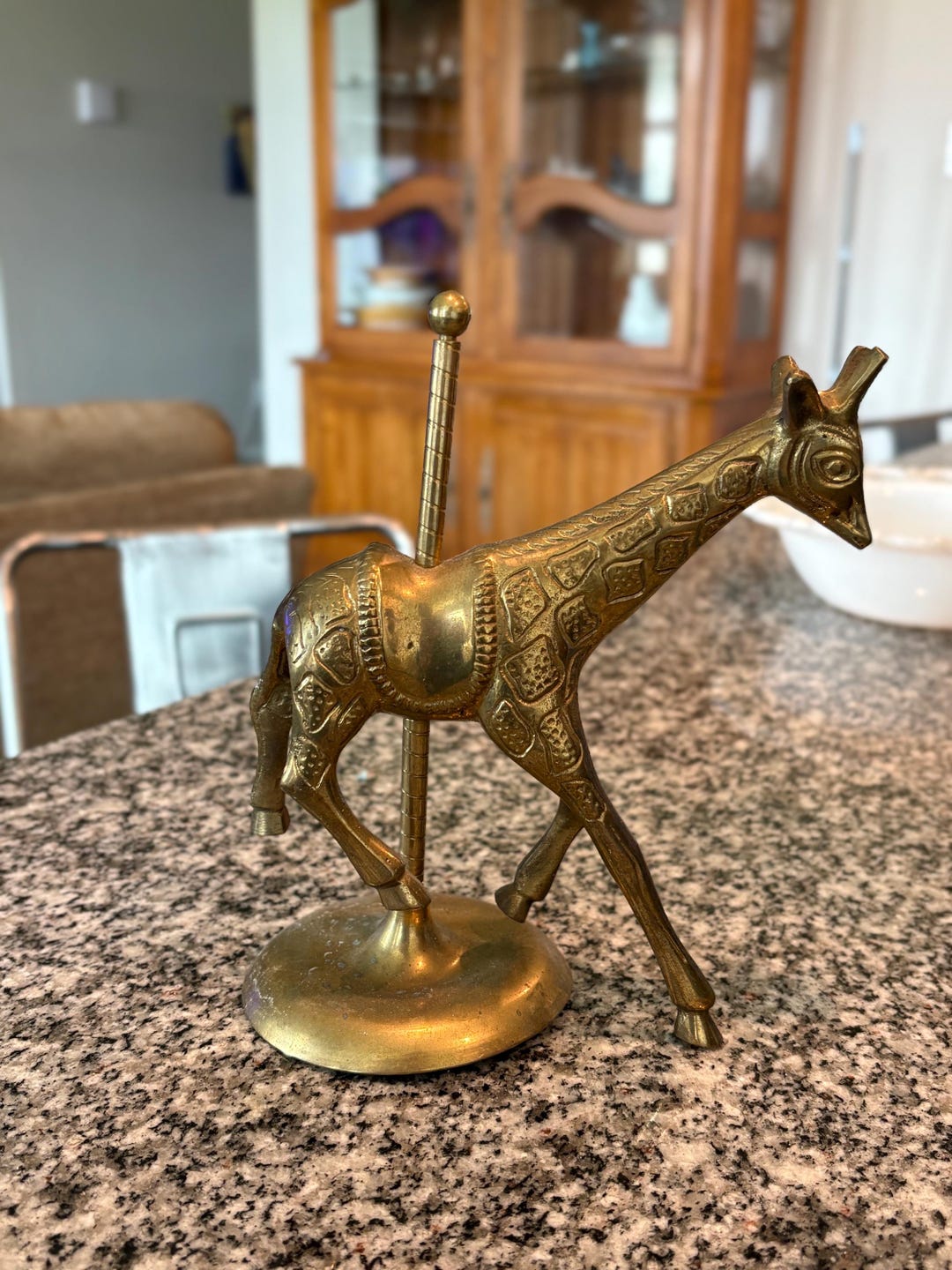 Vintage Brass Giraffe Carousel Figurine – Solid Brass Animal Sculpture ...