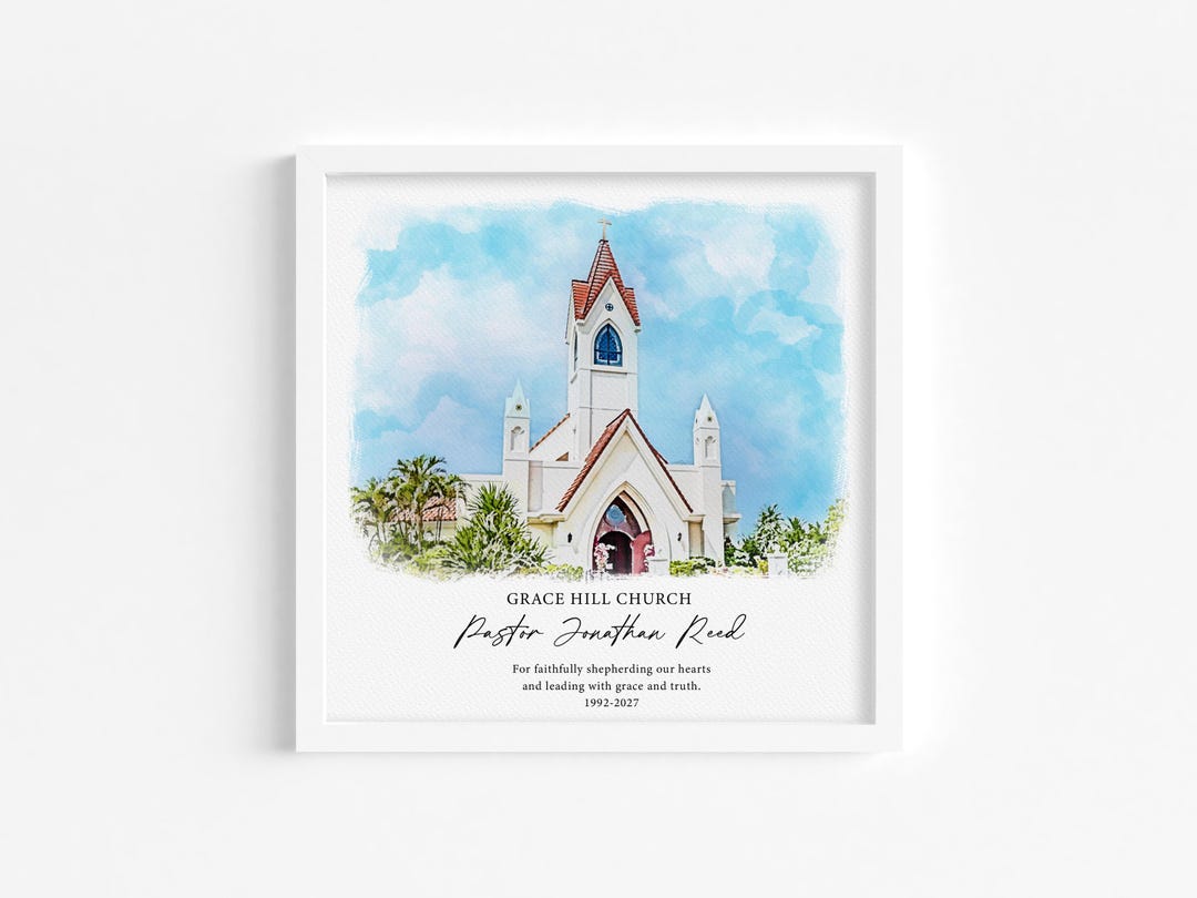 Custom Church Portrait: Pastor Appreciation Watercolor Art - Etsy