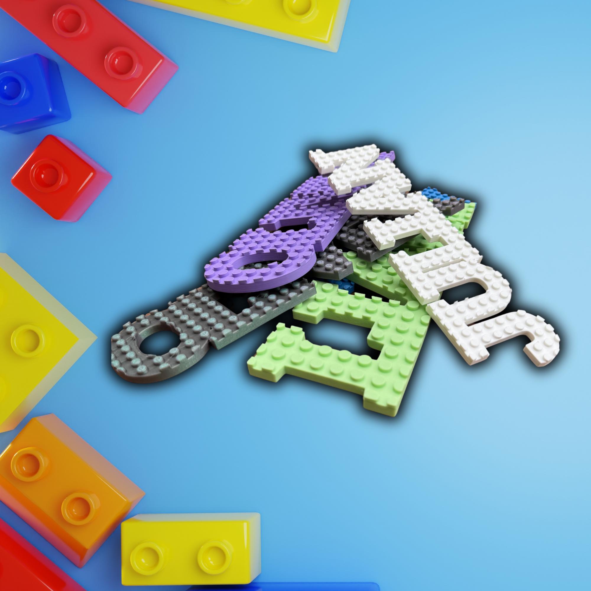 Personalized Building Block Name Sign – 3D Printed Custom Nameplate (10 ...