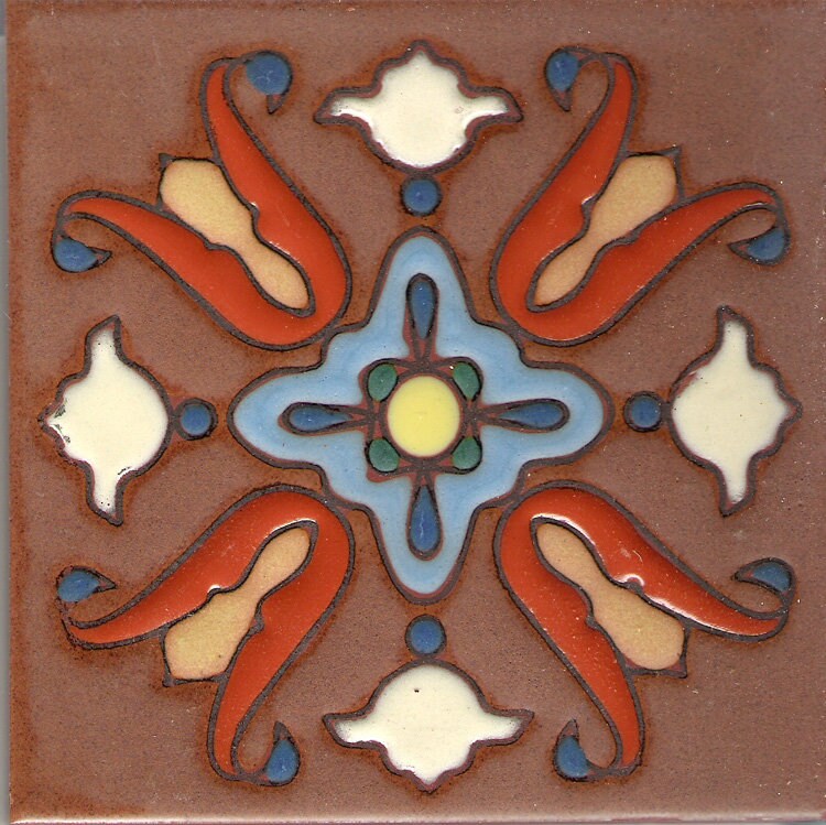 Handpainted Spanish Tile: Mission Deco 6x6 Quarry Tile (6 SQFT 1 Box ...