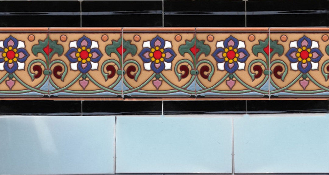 Spanish Accent Tiles 6x6 Gondola Flower Tile Design Kitchen Tile, Floor ...