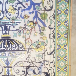 Large Floral Ceramic Tile Mural: Spanish Fountain Art Reproduction - Etsy