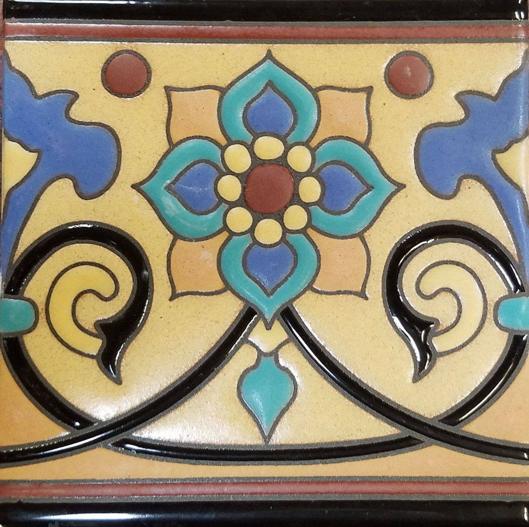 Spanish Accent Tiles 6x6 Gondola Flower Tile Design Kitchen Tile, Floor ...