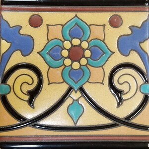 Hand-painted Spanish Tile: Gondola Flower Design, 6x6 Accent Tile (1sft ...