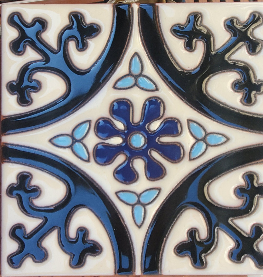 Hand Glazed Spanish Revival Tile: High Relief Ceramic, Pools/kitchens ...