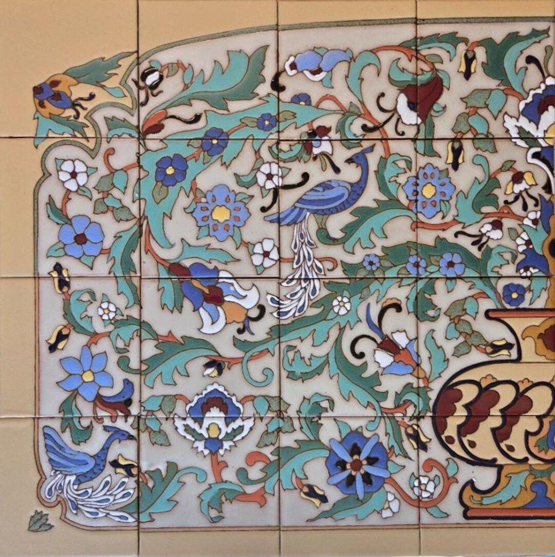 Hand-painted Tree of Life Tile Mural: Craftsman Kitchen Backsplash ...