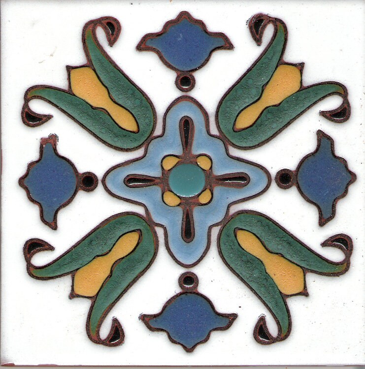 Handpainted Spanish Tile: Mission Deco 6x6 Quarry Tile (6 SQFT 1 Box ...