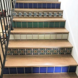 Sophia Spanish Decorative Handpainted Tile, Stair-risers, Pool Tiles ...