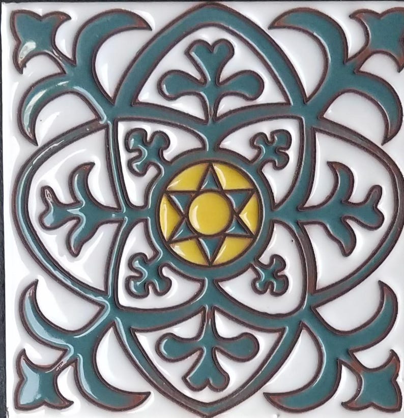 Chloe Spanish Pool Tile: Ceramic Art (6×6 — 17 Each 66/sq Ft 4 PCS) - Etsy