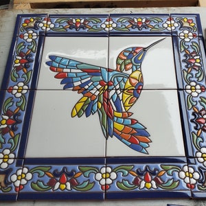 Jerry's Hummingbird Decorative Ceramic Art Backsplash for Kitchen or ...