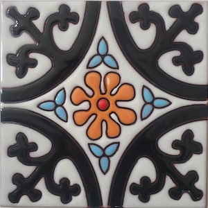 Hand-glazed Spanish Revival Tile | High-relief Decorative Ceramic Tile ...