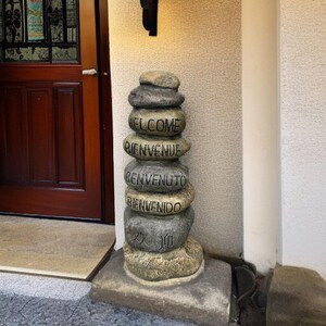 Welcome Stone for Front Porch – Multilingual Concrete Yard Statue ...