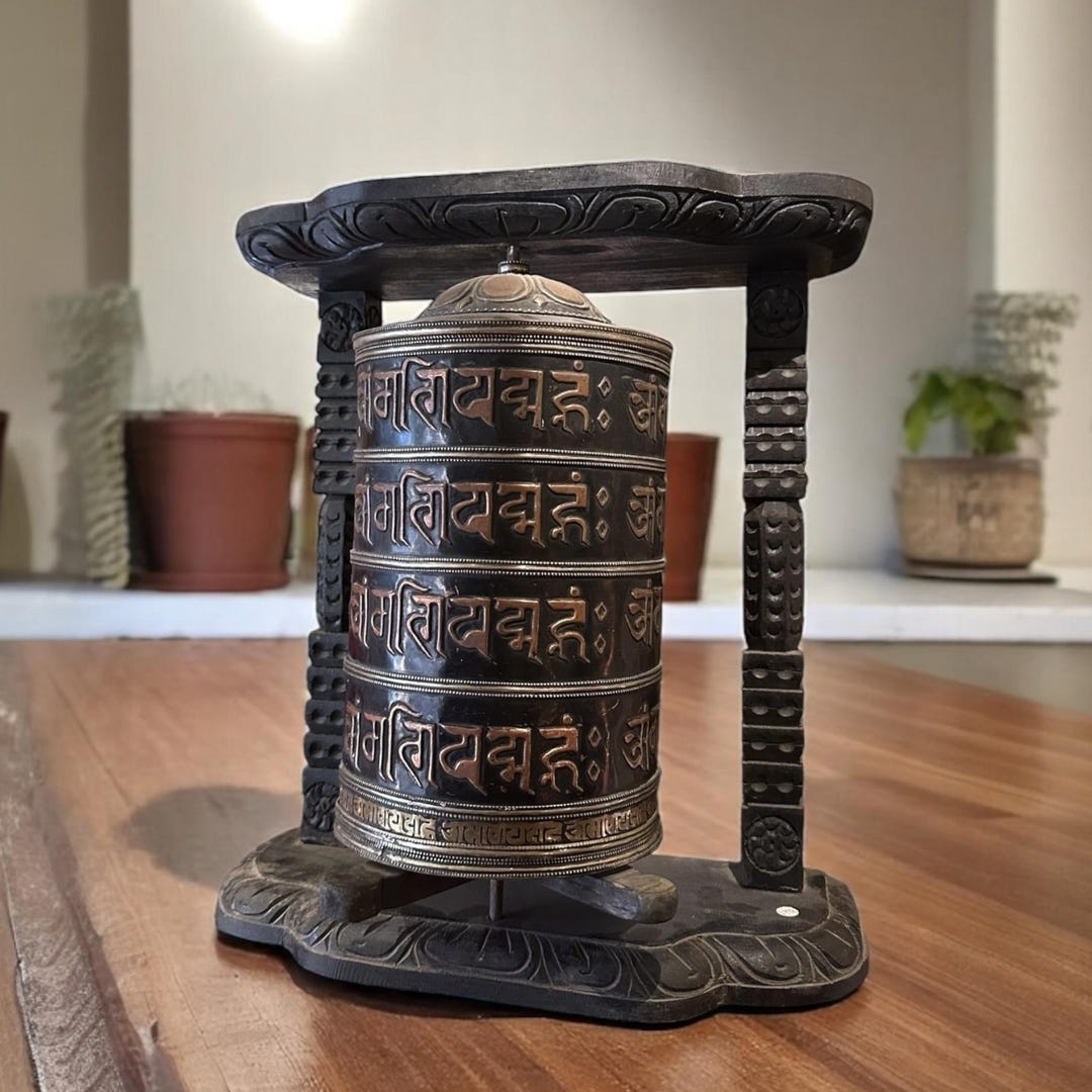 Sacred Tibetan Prayer Wheel for Meditation & Mindfulness | Bronze ...