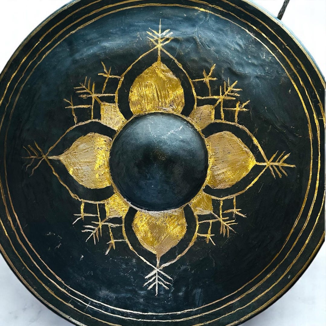 Boho Brass Gong for Sound Healing | Sacred Meditation Decor | Yoga ...